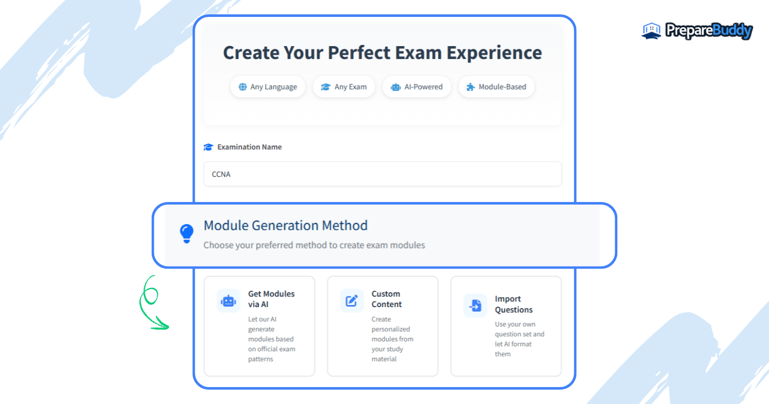 Creating Custom Exams with AI-Powered Modules